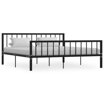 Berkfield Bed Frame Black Metal 180x200 cm 6FT Super King