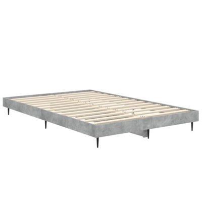 Berkfield Bed Frame Concrete Grey 120x190 cm 4FT Small Double ...