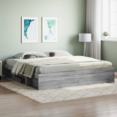 Berkfield Bed Frame Grey Sonoma 200x200 cm | DIY at B&Q