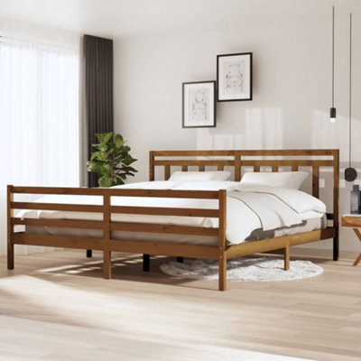 Berkfield Bed Frame Honey Brown Solid Wood 200x200 cm