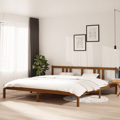 Berkfield Bed Frame Honey Brown Solid Wood 200x200 cm | DIY at B&Q