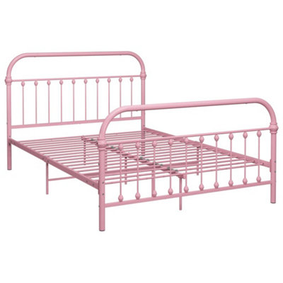 Berkfield Bed Frame Pink Metal 140x200 cm