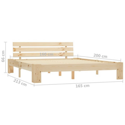 Berkfield Bed Frame Solid Pine Wood 160x200 cm