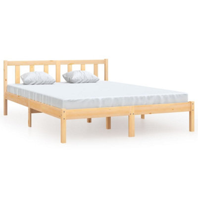 Berkfield Bed Frame Solid Pinewood 140x200 cm
