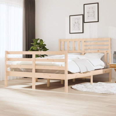 Berkfield Bed Frame Solid Wood 135x190 cm 4FT6 Double | DIY at B&Q