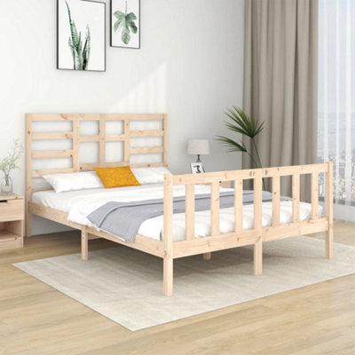 Berkfield Bed Frame Solid Wood 135x190 cm 4FT6 Double | DIY at B&Q