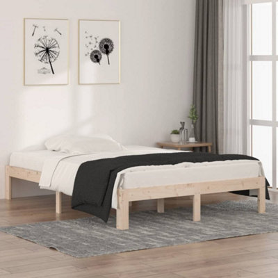 Berkfield Bed Frame Solid Wood 135x190 cm Double | DIY at B&Q