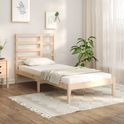 Berkfield Bed Frame Solid Wood 75x190 cm 2FT6 Small Single | DIY at B&Q