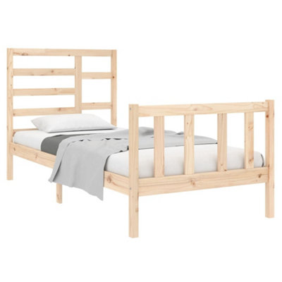 Berkfield Bed Frame Solid Wood 75x190 cm 2FT6 Small Single