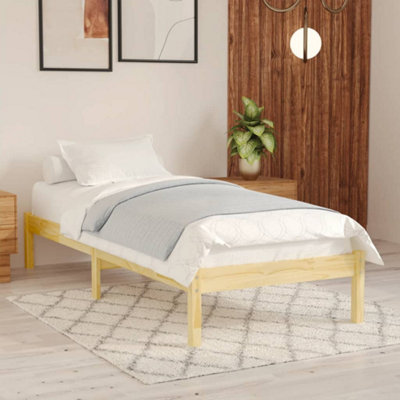 Berkfield Bed Frame Solid Wood 75x190 cm Small Single | DIY at B&Q