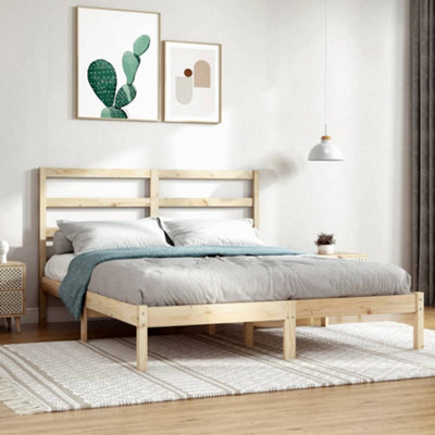 Berkfield Bed Frame Solid Wood Pine 140x190 cm | DIY at B&Q