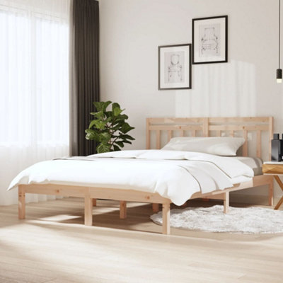 Berkfield Bed Frame Solid Wood Pine 140x200 cm | DIY at B&Q