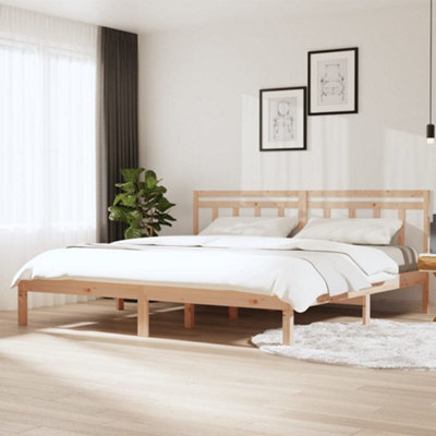 Berkfield Bed Frame Solid Wood Pine 200x200 cm | DIY at B&Q