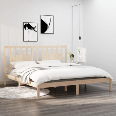 Berkfield Bed Frame Solid Wood Pine 200x200 cm | DIY at B&Q
