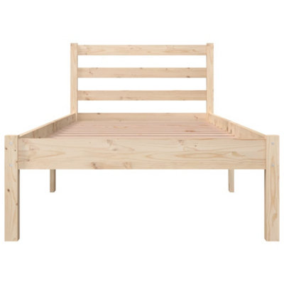 Berkfield Bed Frame Solid Wood Pine 75x190 cm Small Single