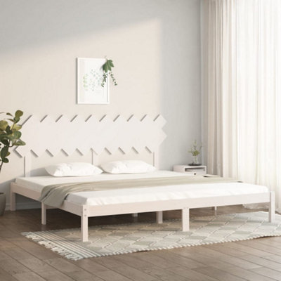 Berkfield Bed Frame White 200x200 cm Solid Wood | DIY at B&Q