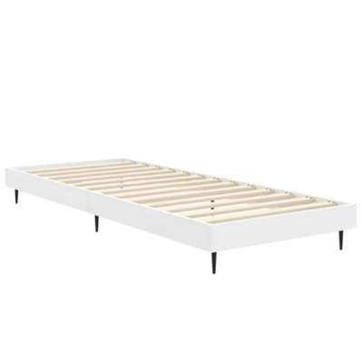 Berkfield Bed Frame White 75x190 cm 2FT6 Small Single Engineered Wood