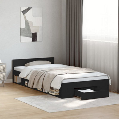 Berkfield Bed Frame with Drawer without Mattress Black 75x190 cm Small ...