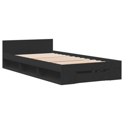 Berkfield Bed Frame with Drawer without Mattress Black 75x190 cm Small ...