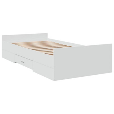 Berkfield Bed Frame with Drawers without Mattress White 90x190 cm Single