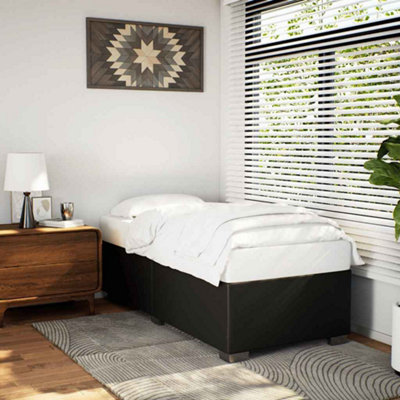 Berkfield Bed Frame without Mattress Black Single Faux Leather