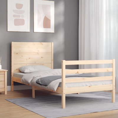 Berkfield Bed Frame without Mattress Small Single Solid Wood
