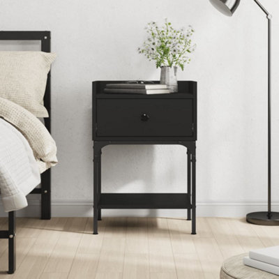 Berkfield Bedside Table Black 40.5x31x60 cm Engineered Wood | DIY at B&Q