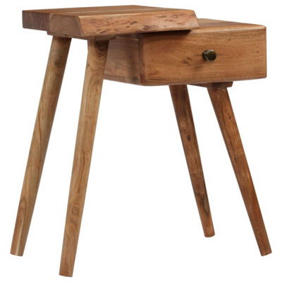 Berkfield Bedside Table Solid Acacia Wood 45x32x55 cm