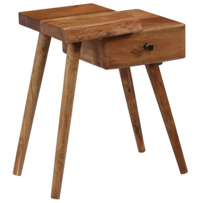 Berkfield Bedside Table Solid Acacia Wood 45x32x55 cm