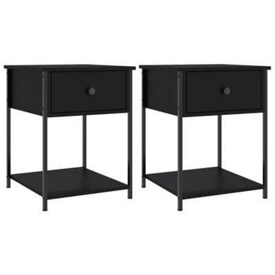 Berkfield Bedside Tables 2 pcs Black 44x45x58 cm Engineered Wood