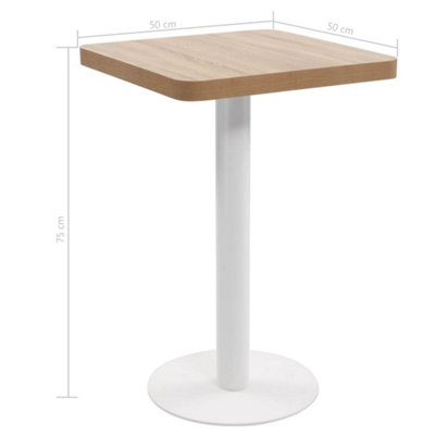 Berkfield Bistro Table Light Brown 50x50 cm MDF