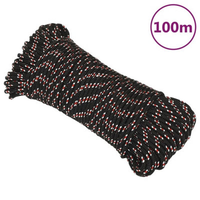 Berkfield Boat Rope Black 4 mm 100 m Polypropylene