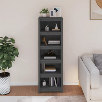 Berkfield Book Cabinet Grey 50x35x154 cm Solid Wood Pine