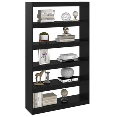 Berkfield Book Cabinet/Room Divider Black 100x30x167.5 cm Solid Pinewood