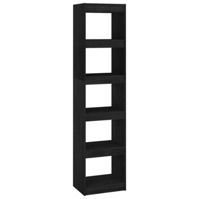 Berkfield Book Cabinet/Room Divider Black 40x30x167.5 cm Solid Pinewood