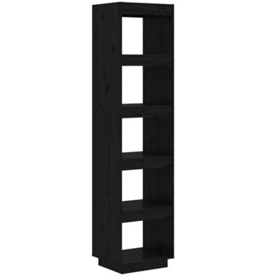 Berkfield Book Cabinet/Room Divider Black 40x35x167 cm Solid Wood Pine