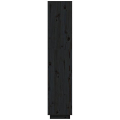 Berkfield Book Cabinet/Room Divider Black 40x35x167 cm Solid Wood Pine