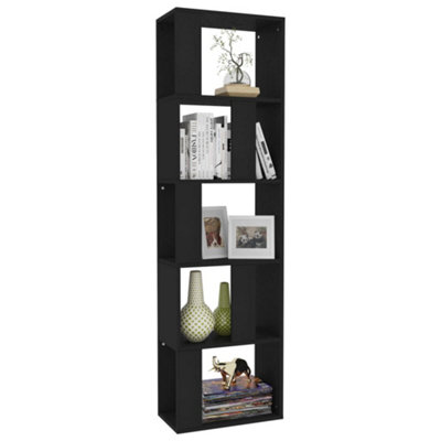 Berkfield Book Cabinet/Room Divider Black 45x24x159 cm Engineered Wood