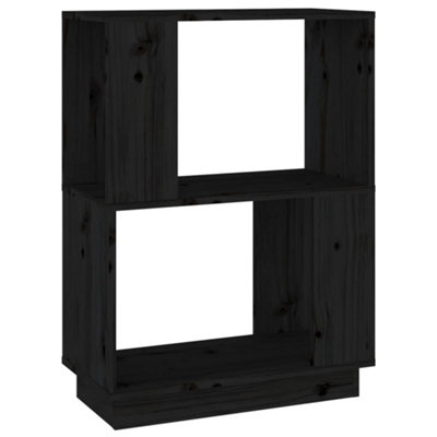 Berkfield Book Cabinet/Room Divider Black 51x25x70 cm Solid Wood Pine