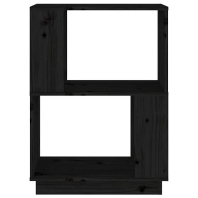 Berkfield Book Cabinet/Room Divider Black 51x25x70 cm Solid Wood Pine