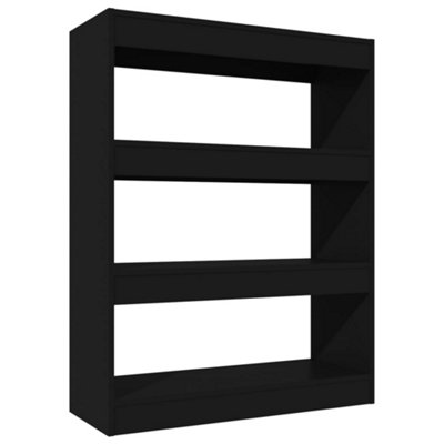 Berkfield Book Cabinet/Room Divider Black 80x30x103 cm Engineered wood