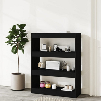Berkfield Book Cabinet/Room Divider Black 80x30x103 cm Engineered wood