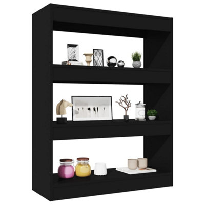 Berkfield Book Cabinet/Room Divider Black 80x30x103 cm Engineered wood
