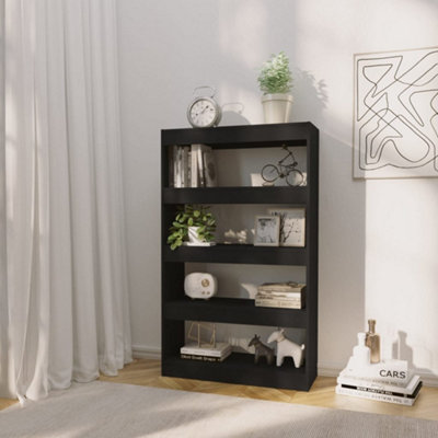 Berkfield Book Cabinet/Room Divider Black 80x30x135 cm Engineered Wood
