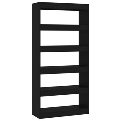 Berkfield Book Cabinet/Room Divider Black 80x30x166 cm Engineered Wood