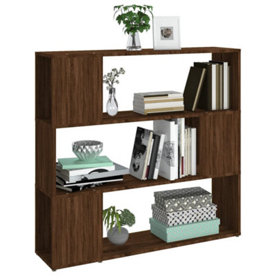 Berkfield Book Cabinet/Room Divider Brown Oak 100x24x94 cm