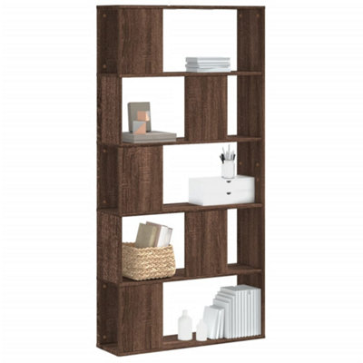 Berkfield Bookcase 5-Tier Brown Oak 80.5x23.5x162.5 cm Engineered Wood