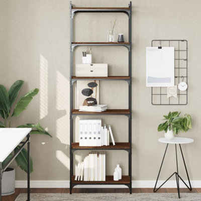 Berkfield Bookcase 6-Tier Brown Oak 60x30x188 cm Engineered Wood