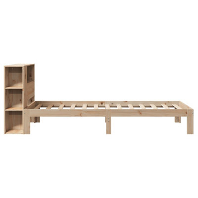 Berkfield Bookcase Bed without Mattress 75x190 cm Small Single Solid Wood Pine
