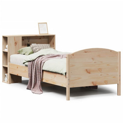 Berkfield Bookcase Bed without Mattress 75x190cm Small Single Solid Wood Pine